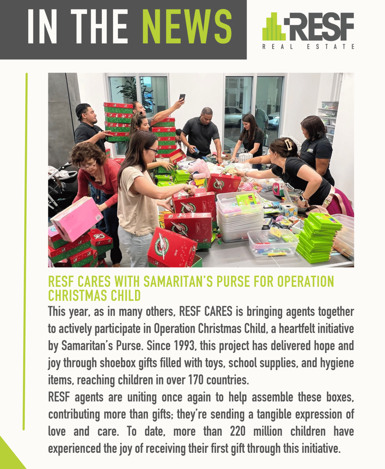 RESF CARES with Samaritan’s Purse for Operation Christmas Child - RESF RESF